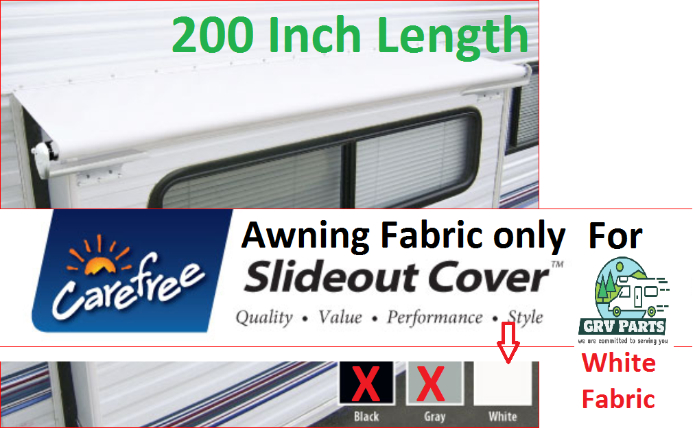 Carefree RV Slide Out Awning Fabric 200 Inch Length Replacement Cut to ...
